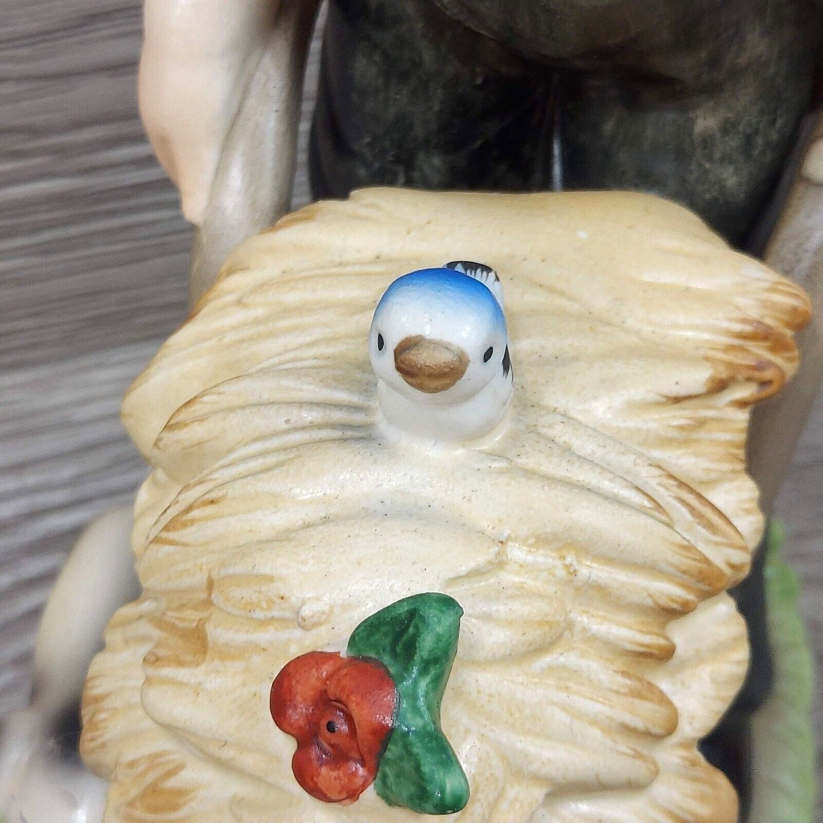 Vintage Porcelain Farm Boy Figurine | Boy Carrying a Wagon W/ Straw Hay ...