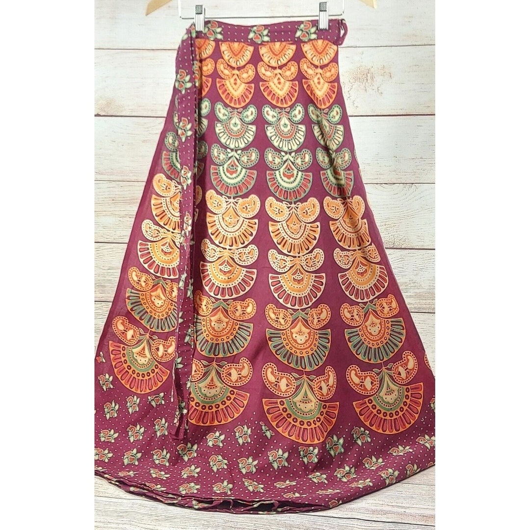 Wrap-around Maxi Skirt | Long Skirt Indian Ethnic Boho Hippie Style ...