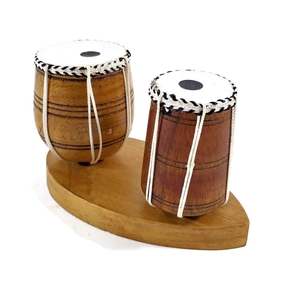 Indian Handicraft Miniature Eastern Musical Instrument Wooden Tabla and ...