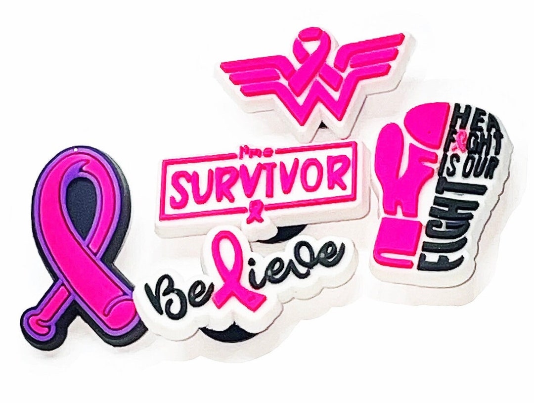 Breast Cancer Awareness Ribbon Shoe Charms Perfect for - Etsy