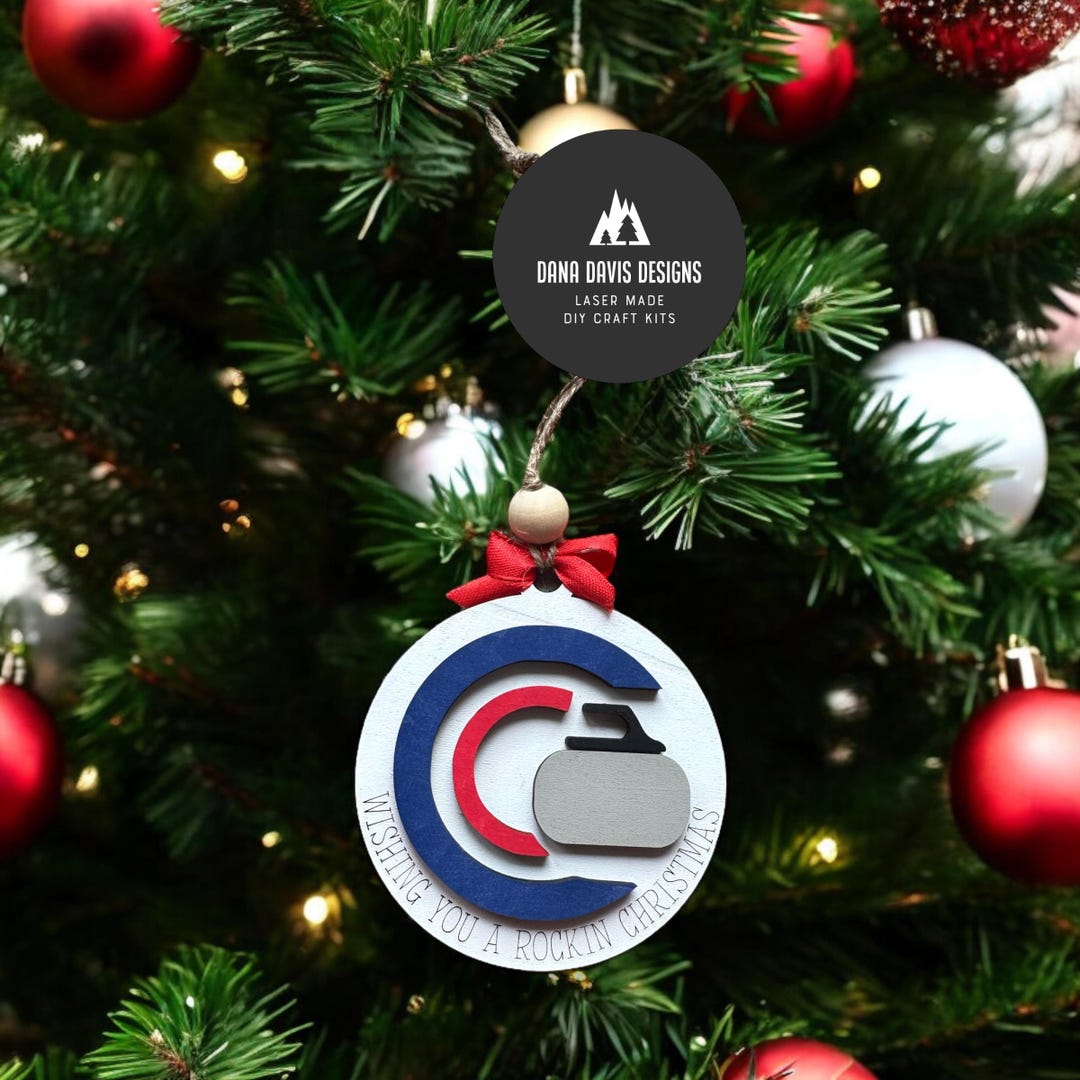 Curling Sport Christmas Ornament- Laser File SVG SCORE - Etsy