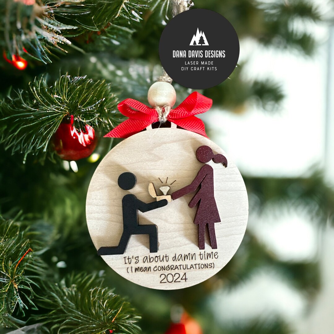 Funny Engagement Christmas Ornament - Laser File SVG SCORE - Etsy