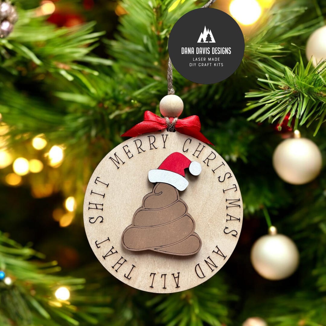 Funny Poop Christmas Ornament Laser SVG File SCORE - Etsy