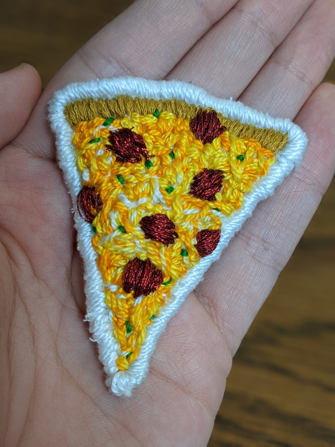 Any-Topping Custom Pizza Slice Patch Build-your-own slice. First two toppings free Iron-on ...