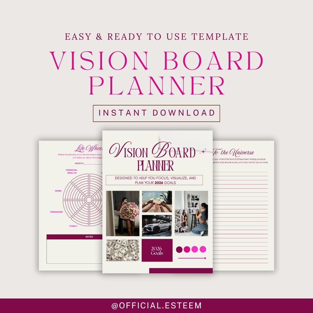2026 Vision Board Planner | Digital Manifestation and Goal Setting ...