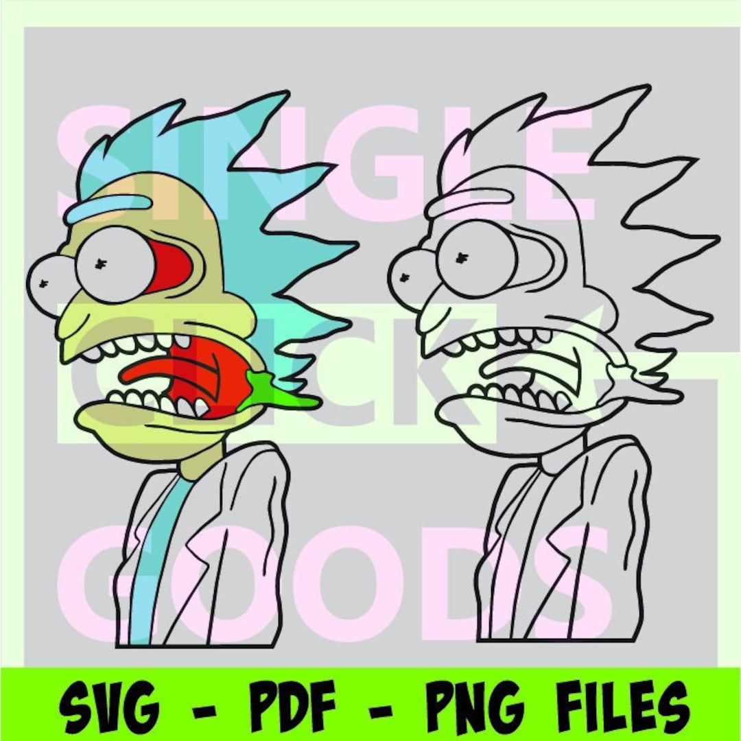 Rick and Morty Screaming Rick Sanchez SVG PDF PNG Digital Download File ...