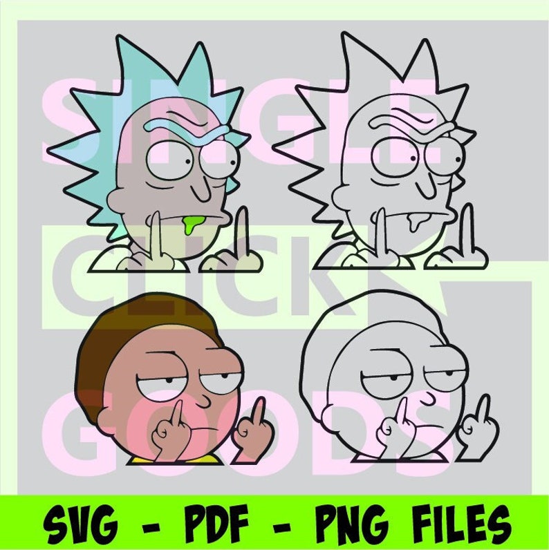 Rick And Morty Middle Finger Drawing Fcasse