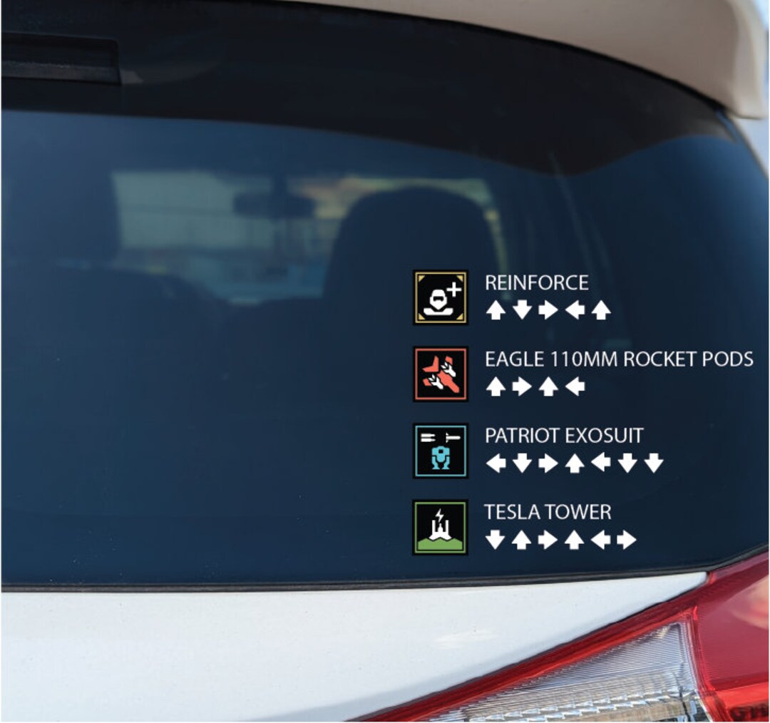 Helldivers II 2 Loadout With Name and Arrows Permanent Vinyl Car Decal Sticker - Etsy
