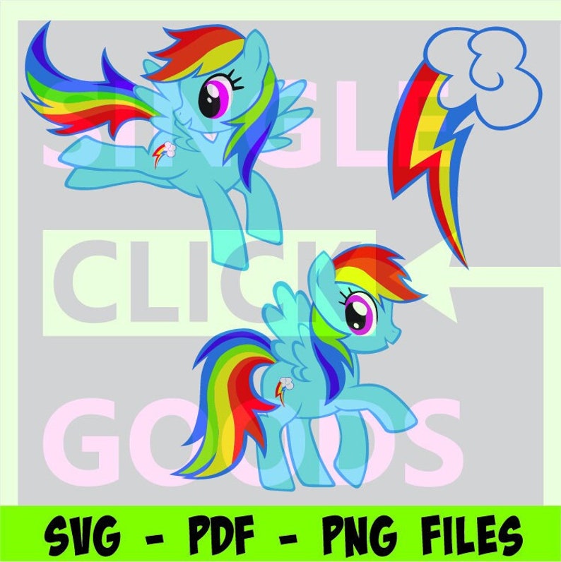 My Little Pony Rainbow Dash SVG PDF PNG Digital Download File - Etsy