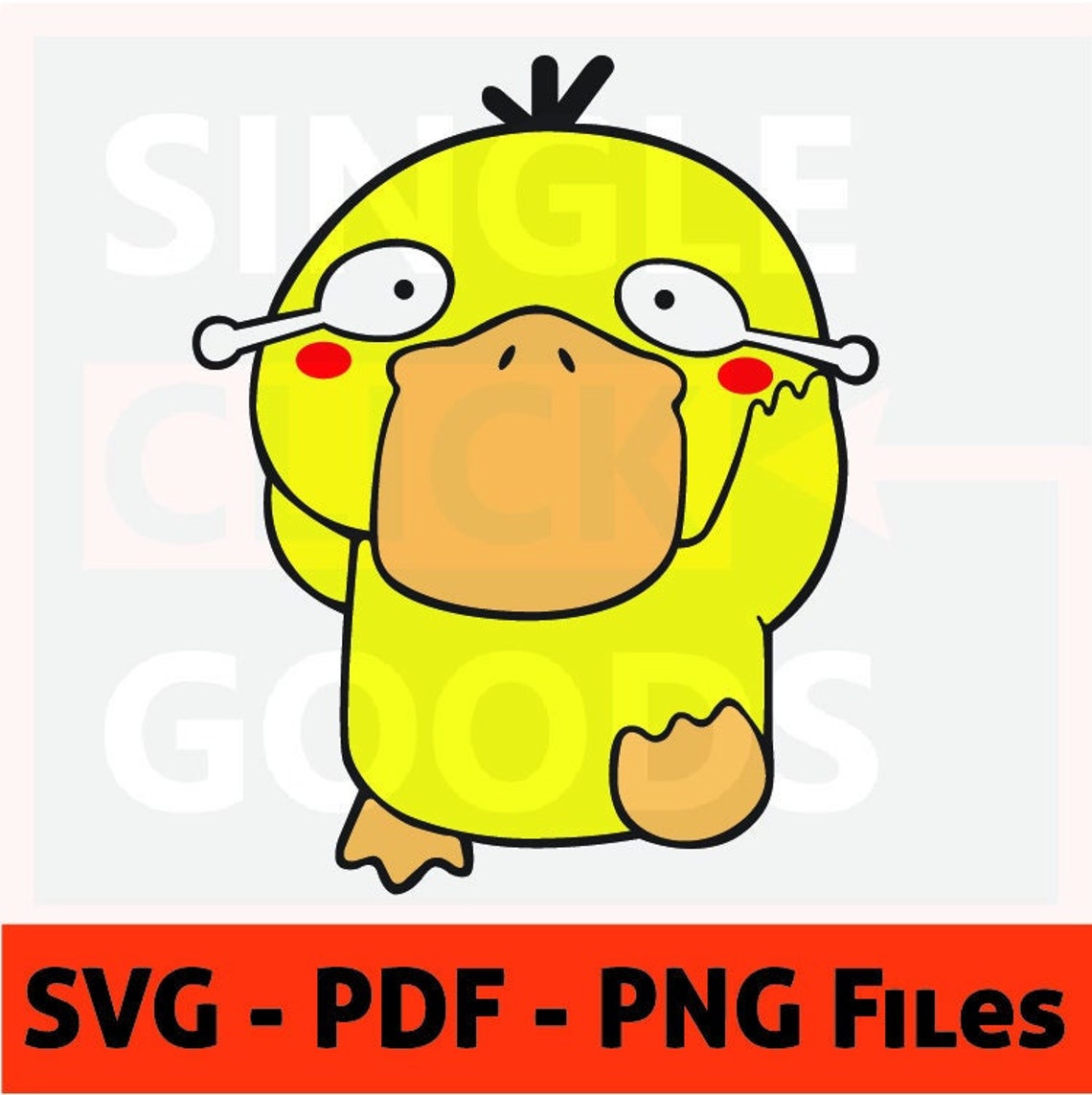 Pokemon Psyduck Crying Kawaii Digital Files Svg Png Pdf Etsy