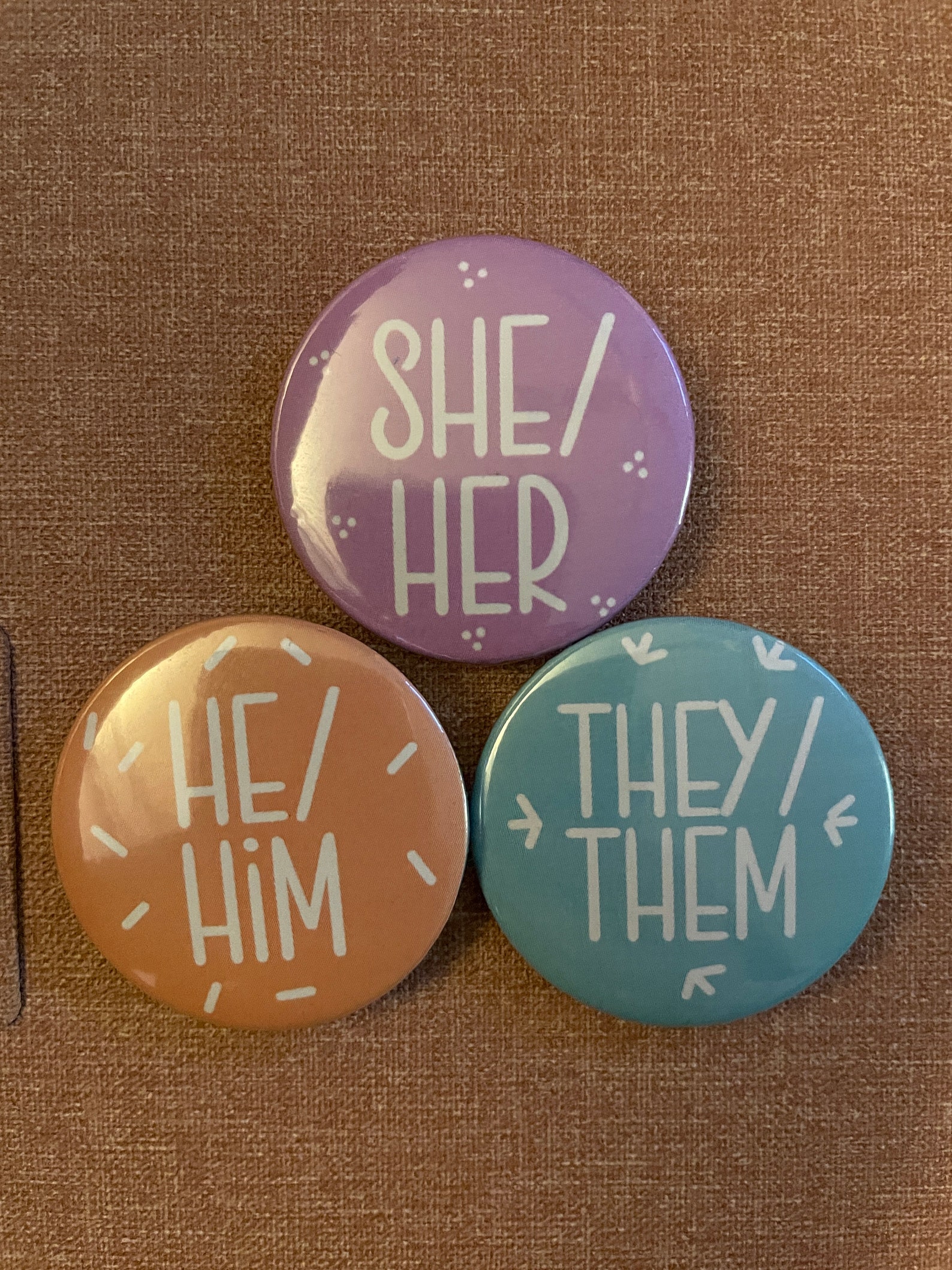 Pronoun Buttons Etsy