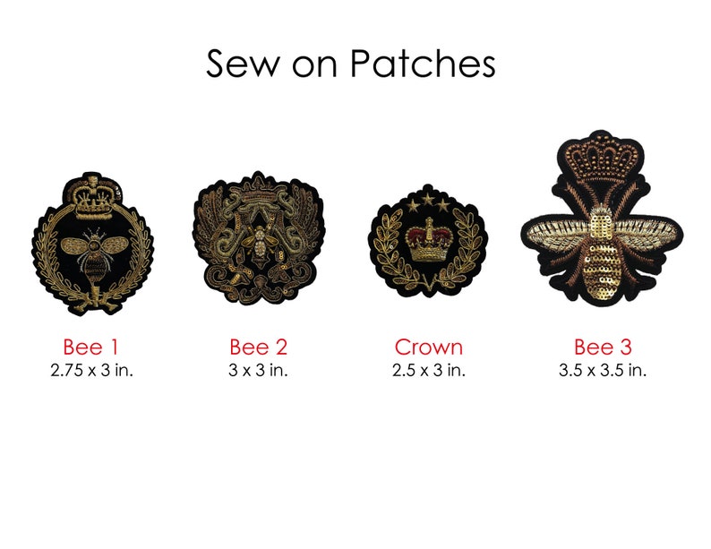 Iron on Patch, Sew on Patch, Embroidery Bee Patch, Beaded Bee Patch ...