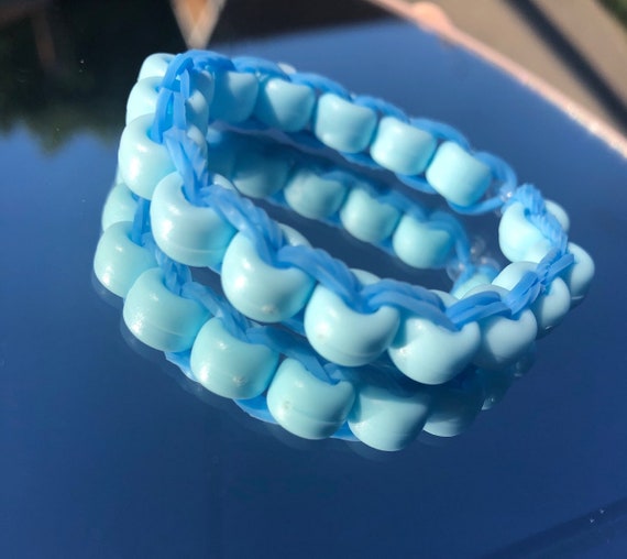 Baby Blue Beaded Braclet - Etsy