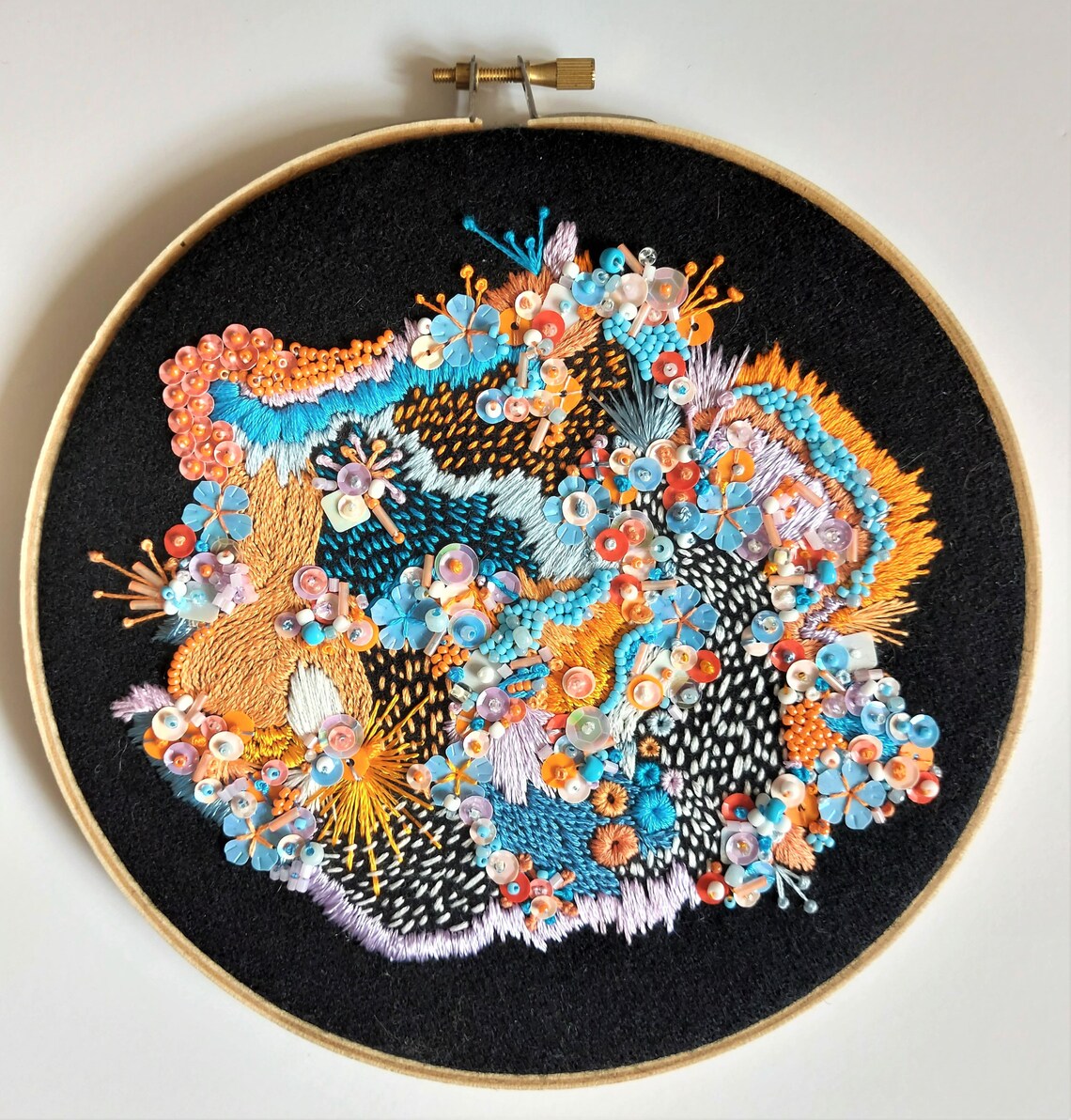 Bird of Paradise 7 Inch Abstract Embroidery Hoop Handmade - Etsy