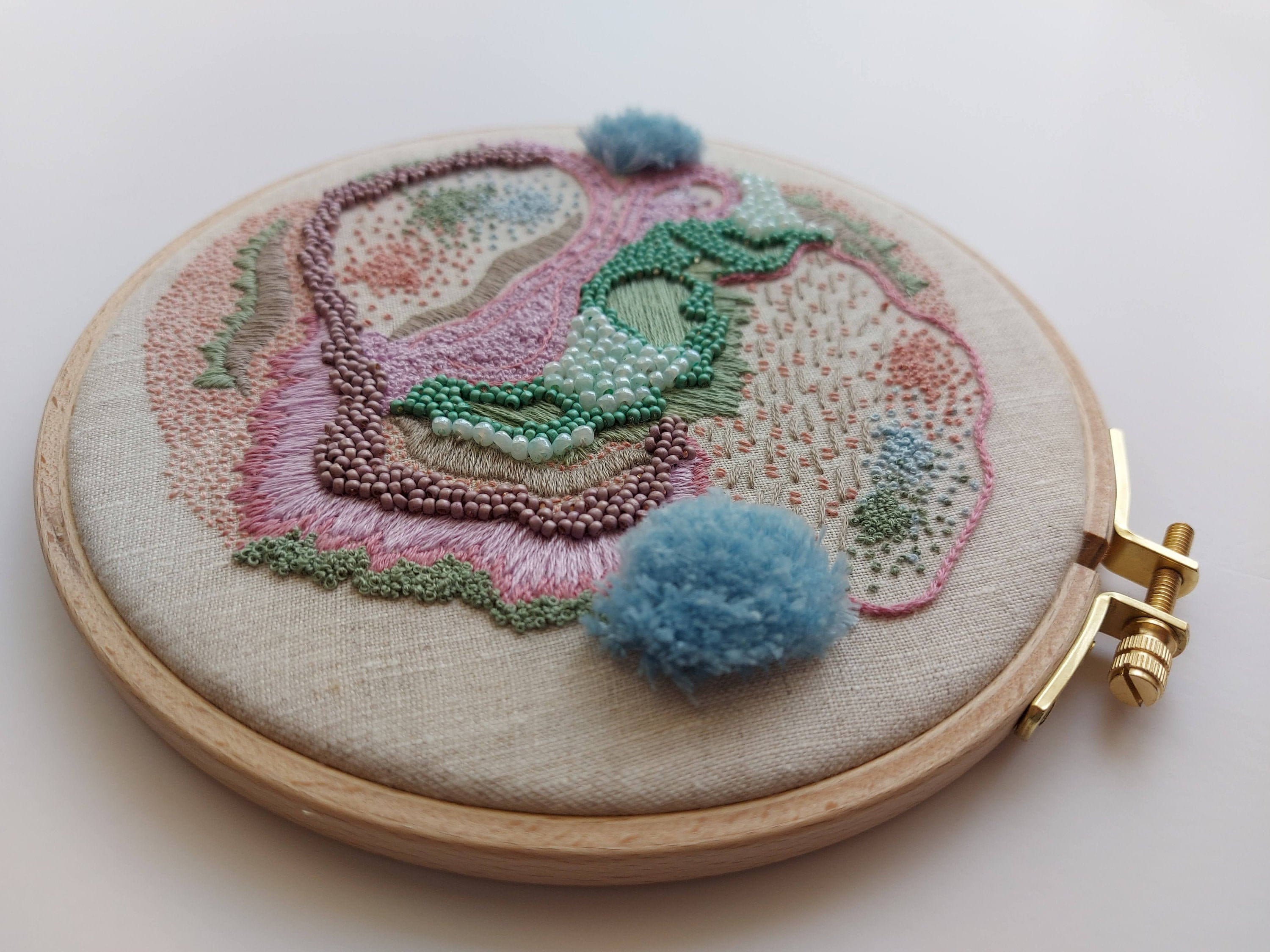 Dancing Among the Mermaids 6 Inch Abstract Embroidery Hoop Handmade ...