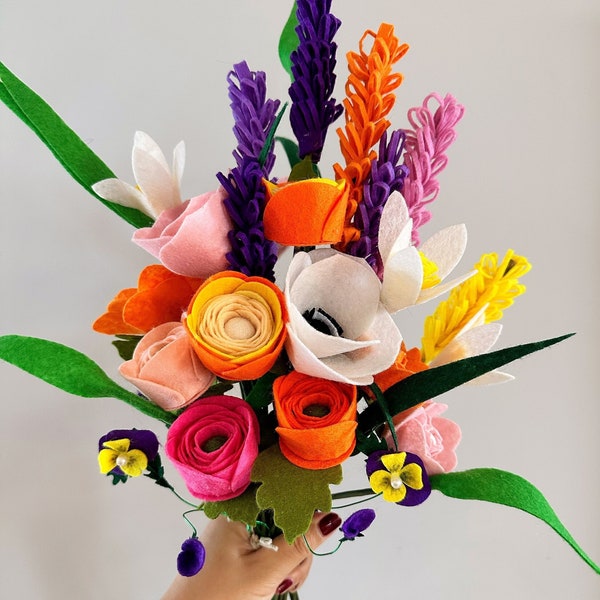 Felt Flower Bouquet - Etsy
