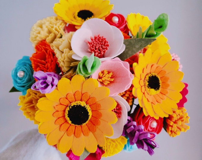 DIY Felt Flower Bouquet Kit NEW Big Felt Flower Bouquet, Felt Flowers ...