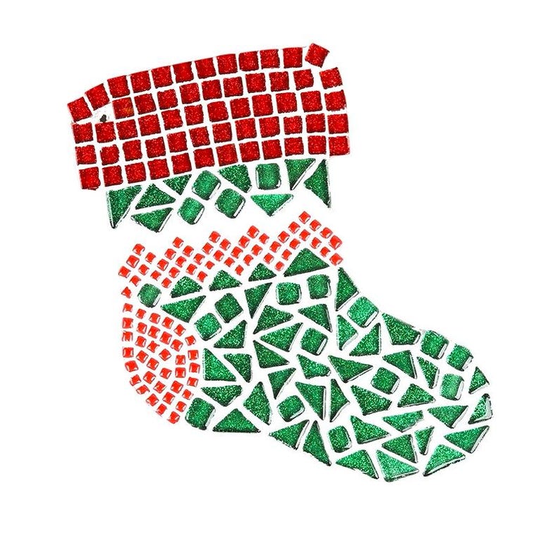 DIY Mosaic Christmas Stocking Kit, Christmas Stockings Decoration ...