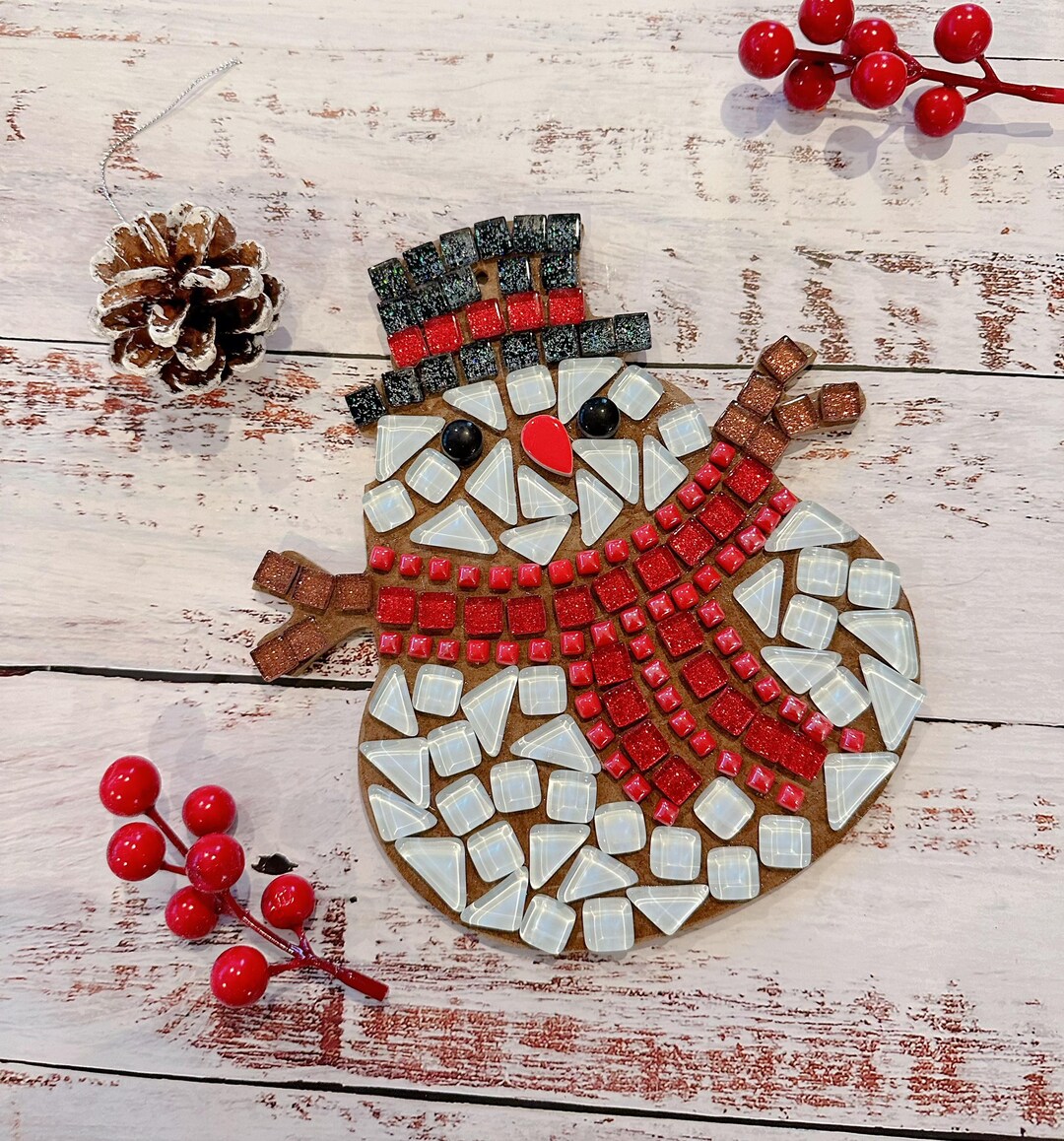 DIY Snowman Mosaic Kit, Christmas Snowman Decoration, Mosaic Diy Kit ...