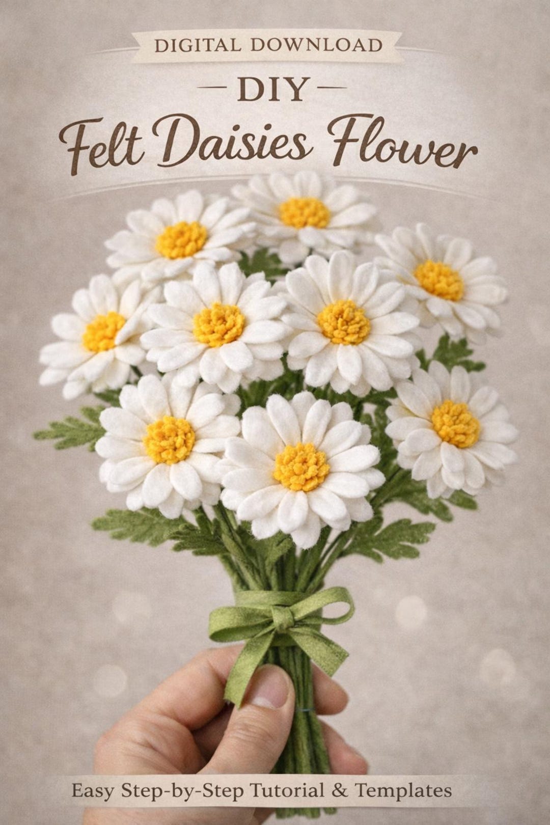 DIY Felt Daisy Flower Pattern PDF – Printable Template With Step-by ...