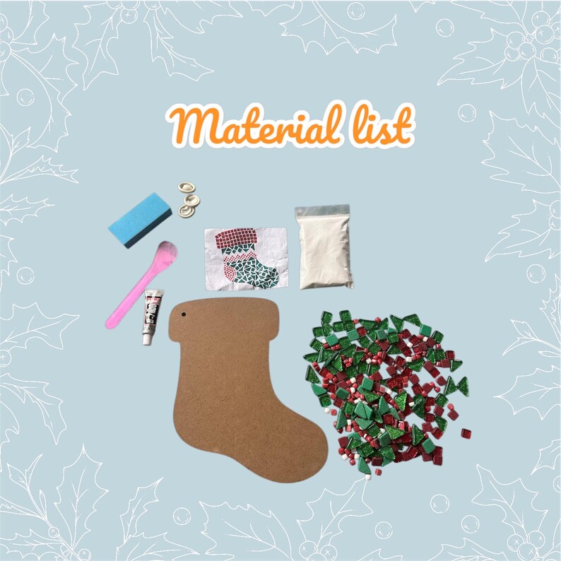 DIY Mosaic Christmas Stocking Kit, Christmas Stockings Decoration ...