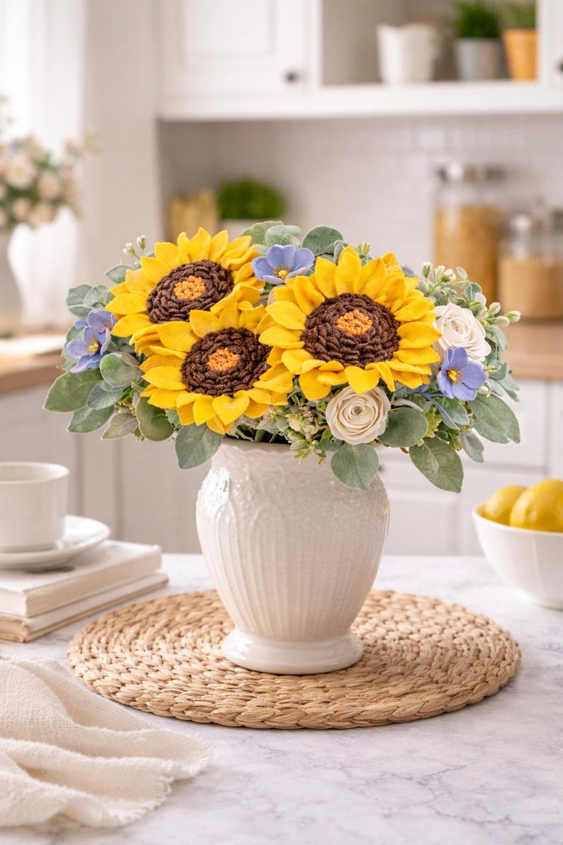 DIY Felt Sunflower Centerpiece Pattern Bundle | Printable Templates ...