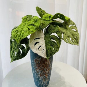 Crochet Monstera Deliciosa Single Stem Handmade Finished Monstera ...