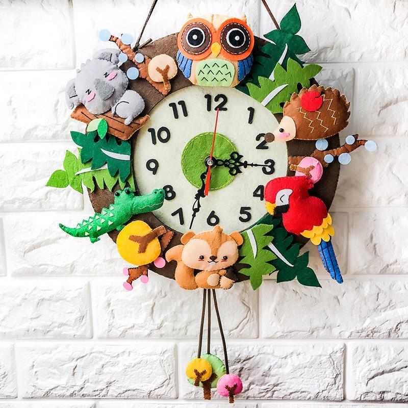 DIY Felt Jungle Animal Clock Kit: Pre-cut Craft Project - Etsy