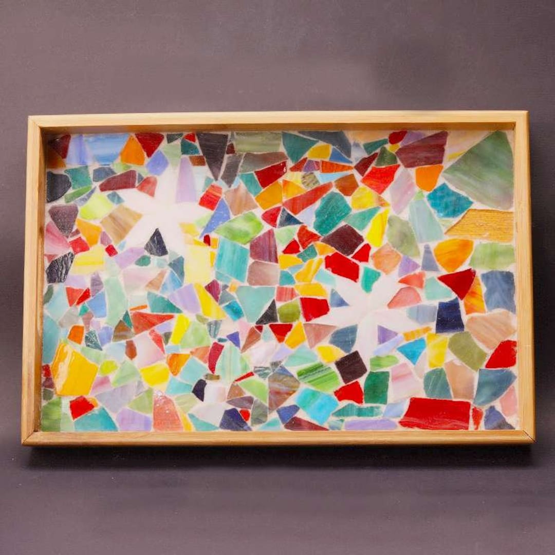 DIY Mosaic Colorful Serving Tray, DIY Food Tray, Mosaic Glass Diy Kit ...