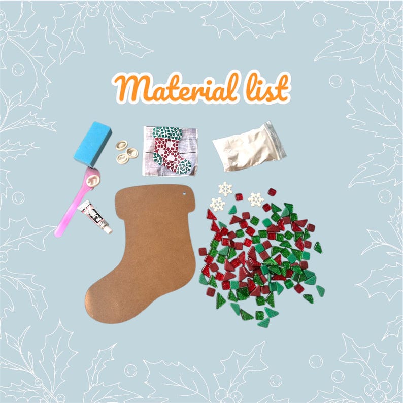 DIY Mosaic Christmas Stocking Kit, Christmas Stockings Decoration ...