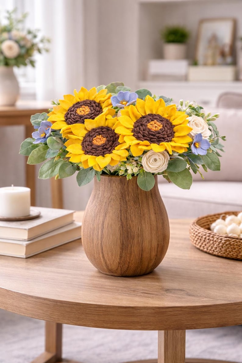 DIY Felt Sunflower Centerpiece Pattern Bundle | Printable Templates ...