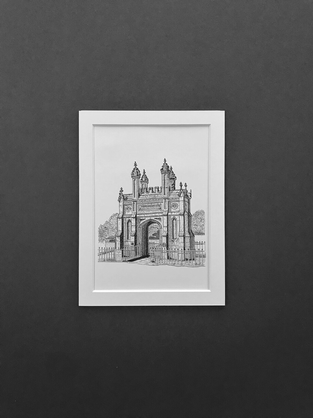 Grylls Monument Art Print: Helston Cornwall Black Ink Illustration ...