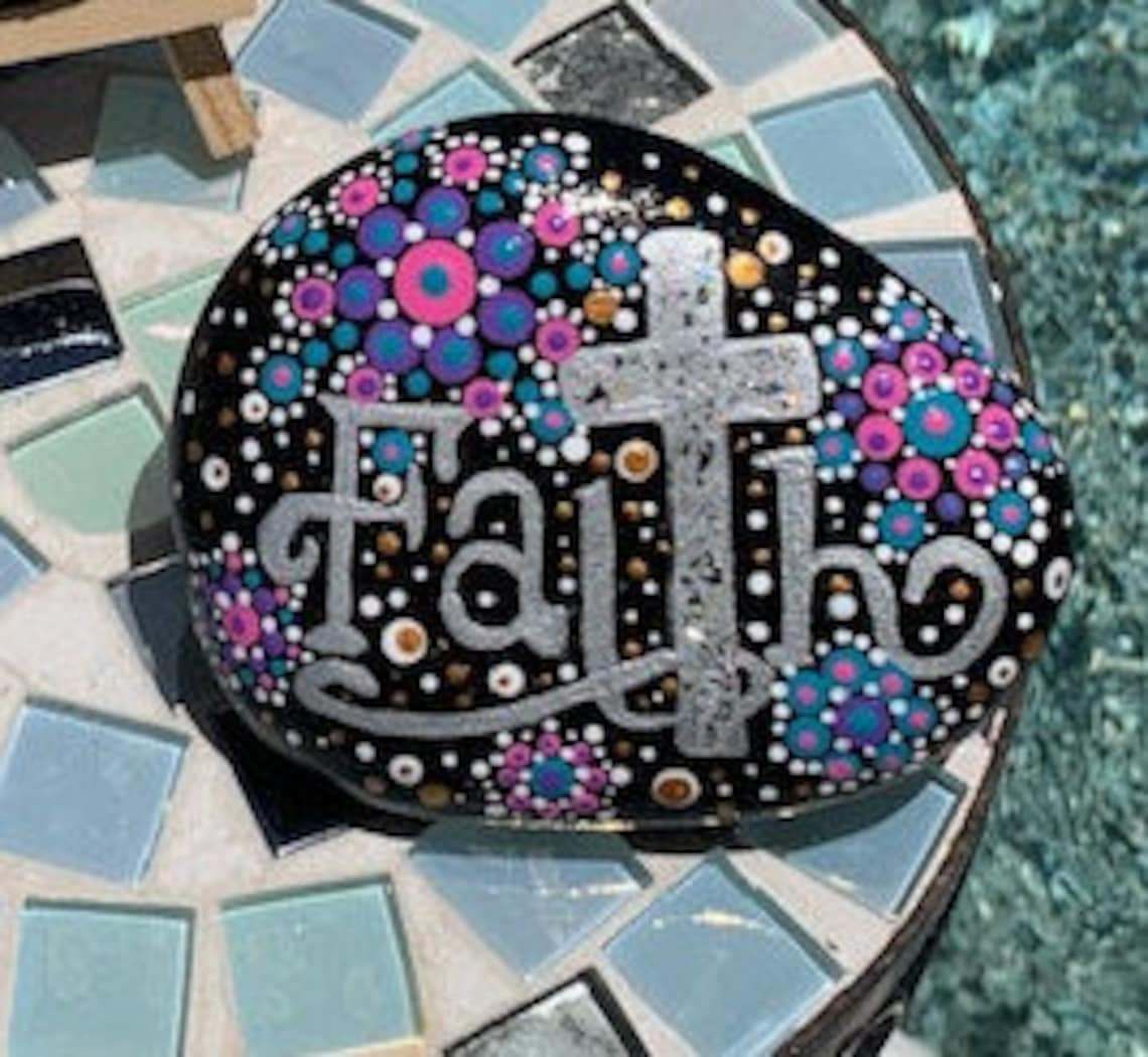 Inspirational Faith Stones Rock Art Hand Painted Stone | Etsy