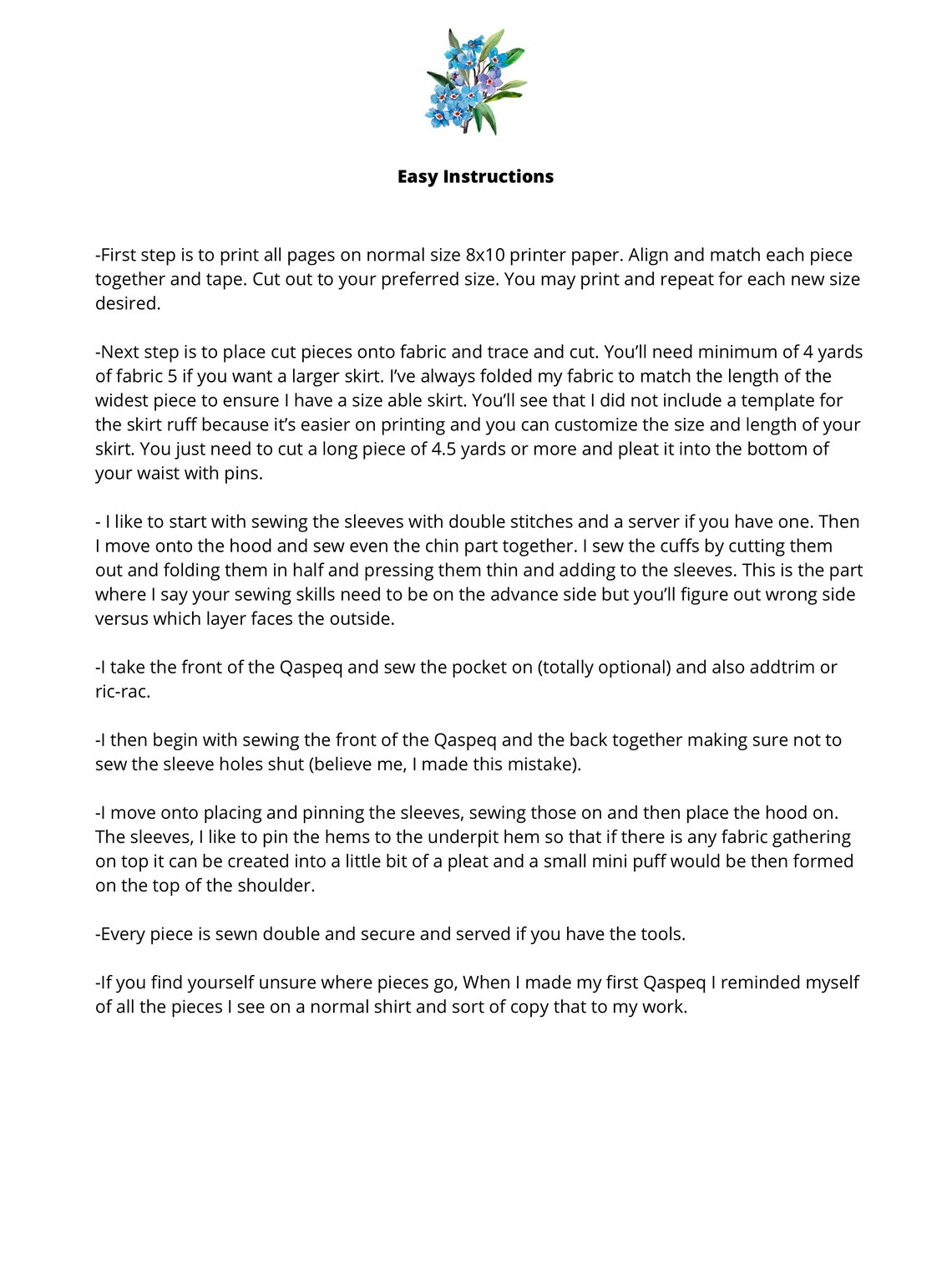 Qaspeq Kuspuk Pattern - PDF Printable - Alaska Native Dress - Adult ...