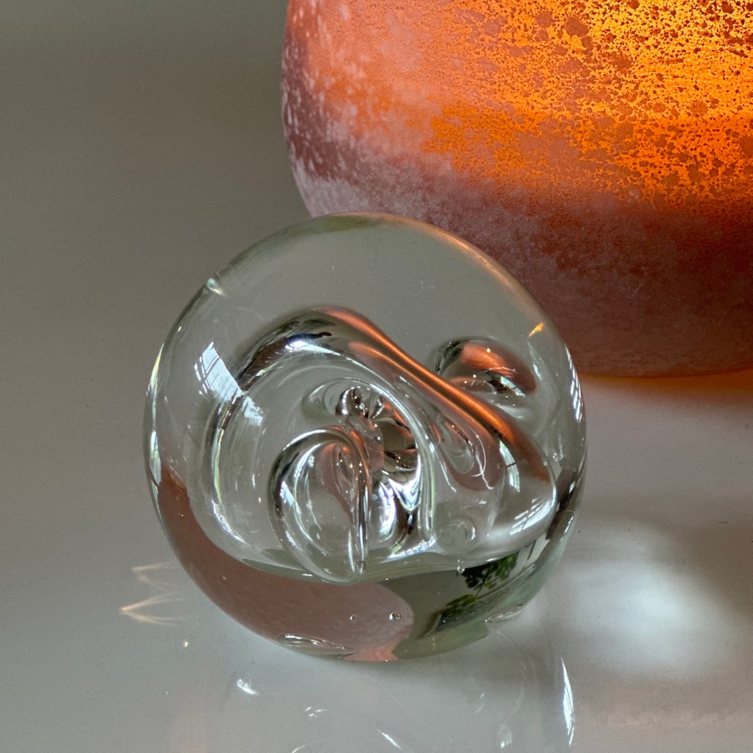 Rollin Karg Glass Bubble Paperweight, Glass Art - Etsy