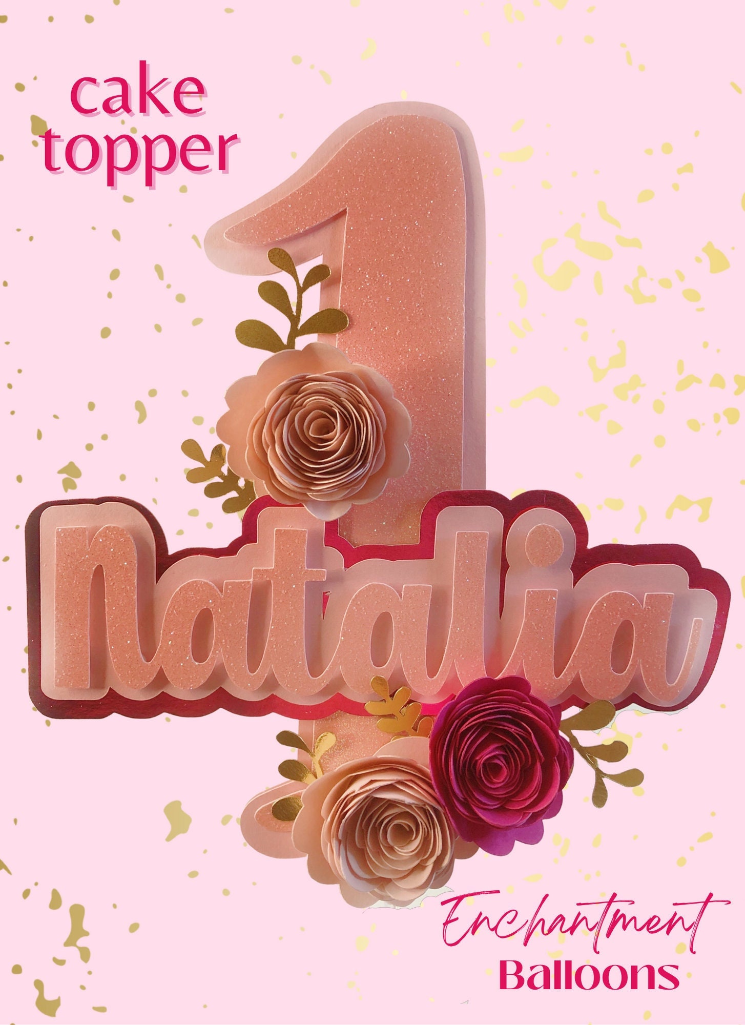 3D Cake Topper Flower Cake Topper Personalized Custom Made - Etsy