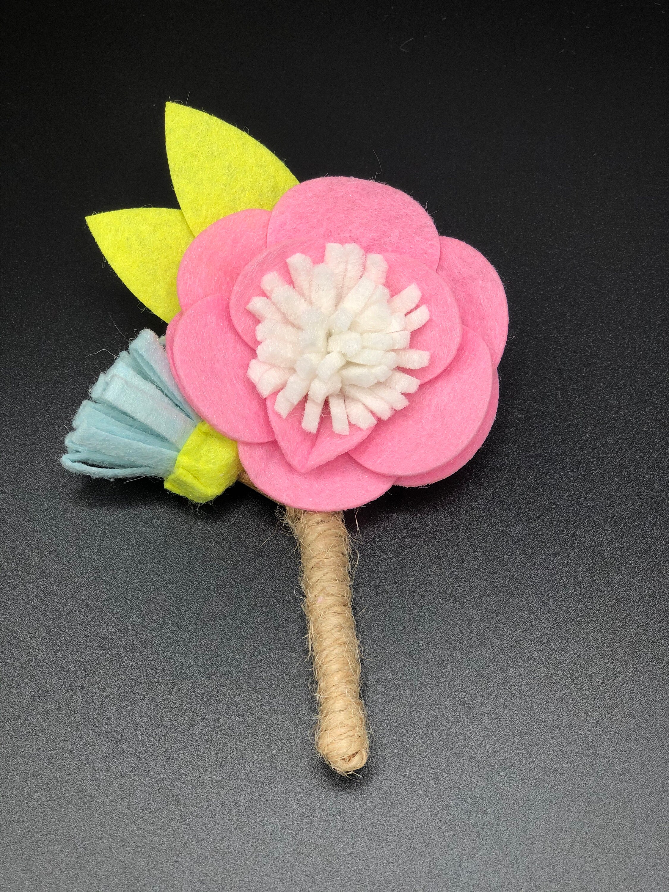 Anemone Felt Brooch, Pastel Pink Blue Flowers Felt Brooch Pin, Unique ...