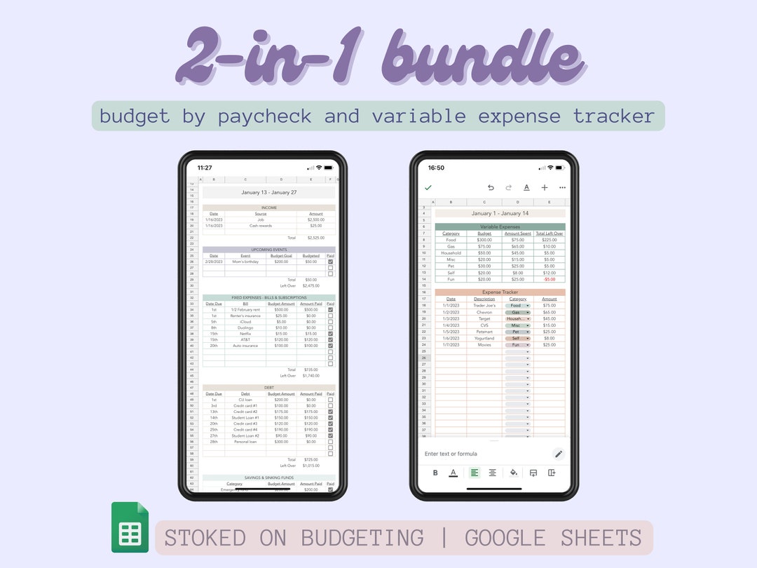 2-in-1: Budget by Paycheck and Variable Expense Tracker - Google ...