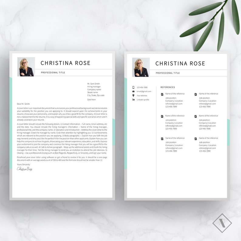 Creative Resume Template Bundle 3 Colors in 1 CV Template - Etsy