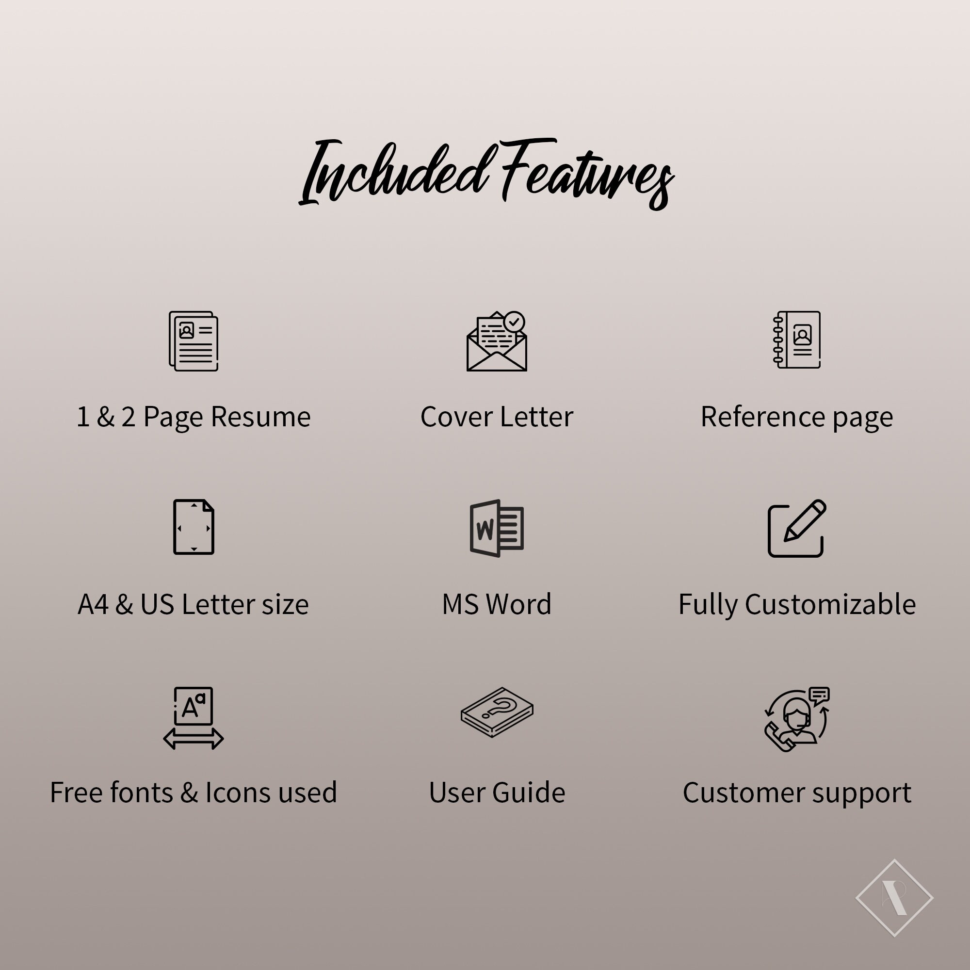 Resume Template and Cover Letter References Template for | Etsy