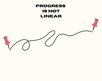 Progress is Not Linear Art Print A3, A4 & A5 Women's Art Inspirational ...