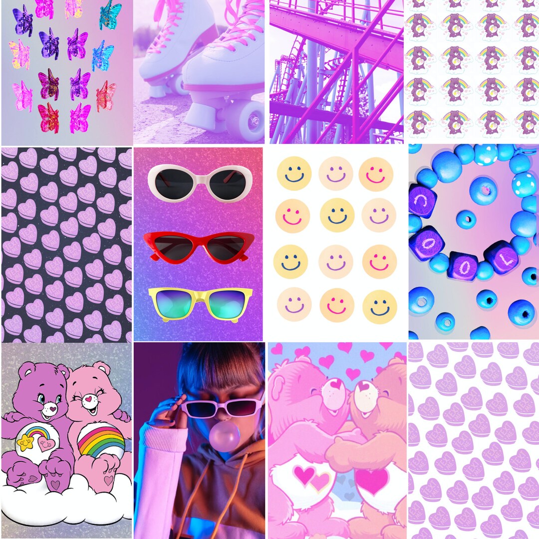 Kidcore Wall Collage Kit | Indie Aesthetic Dorm Decor | 90's Aesthetic ...