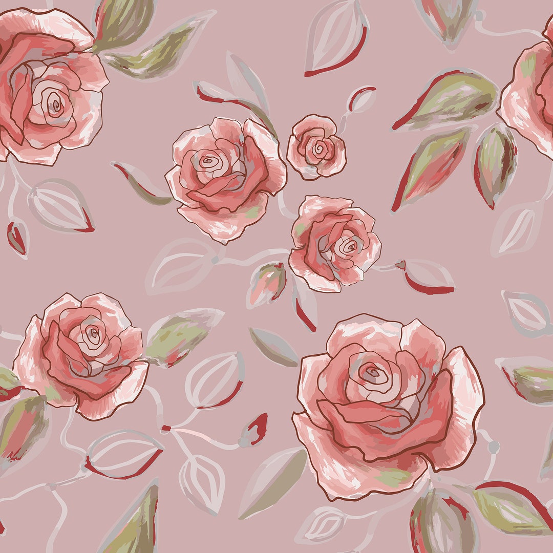 Digital Pink Rose Vellum or Background for Your Planner, Journal ...