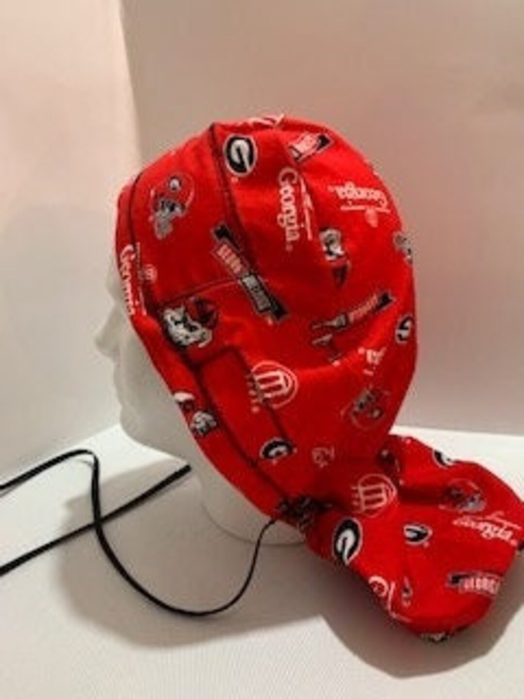 Scrub Cap With Pony Tail Bag (holds Long Hair or Dreads) UGA Back 2 ...