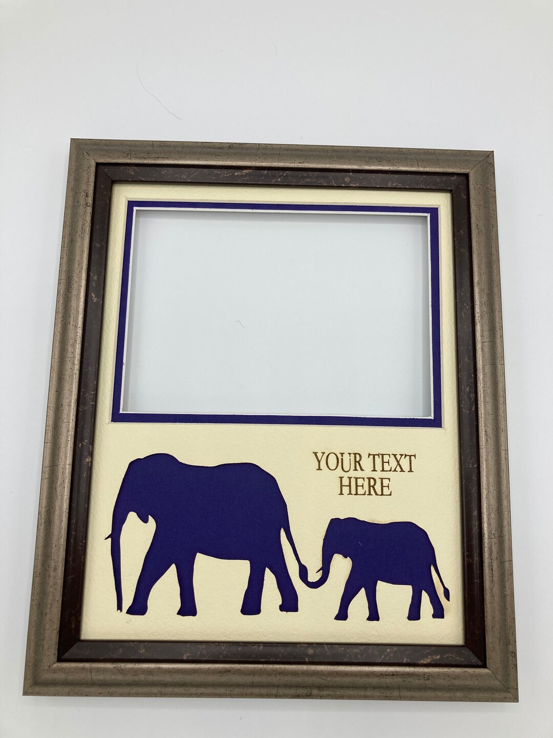 Custom Elephant Photo Frame W/ Text - Etsy
