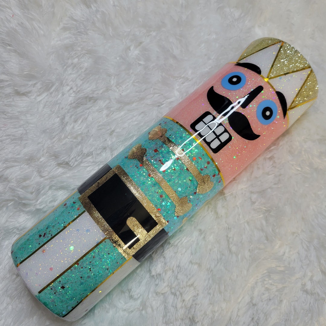 Mint Green Leopard Print Holiday Glitter Nutcracker 32oz Size - Etsy