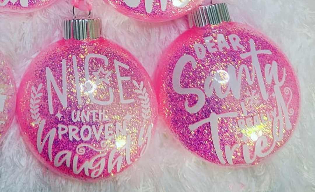 Pink Glitter Ornaments - Etsy