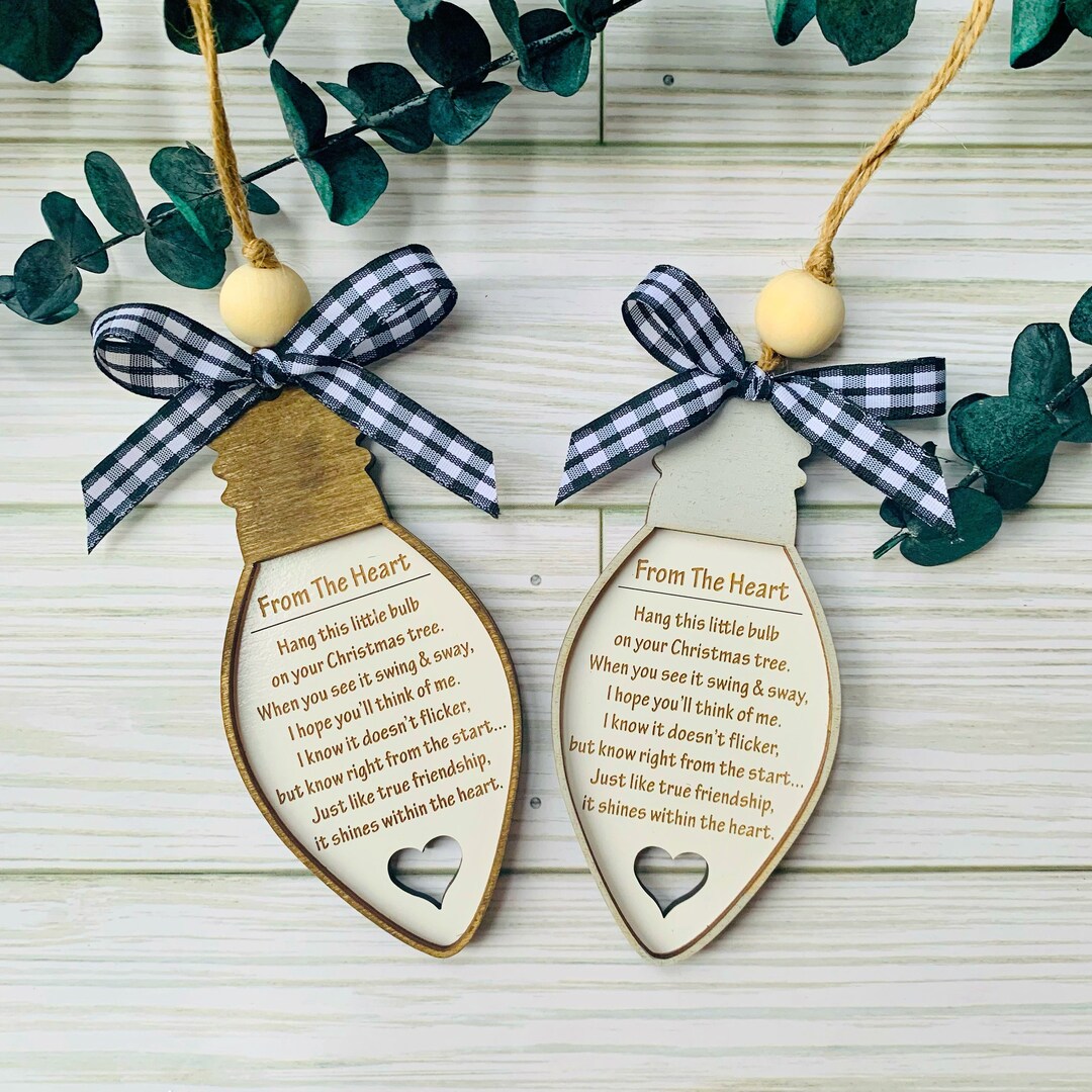 The Light of Friendship Bulb Ornament From the Heart - Etsy