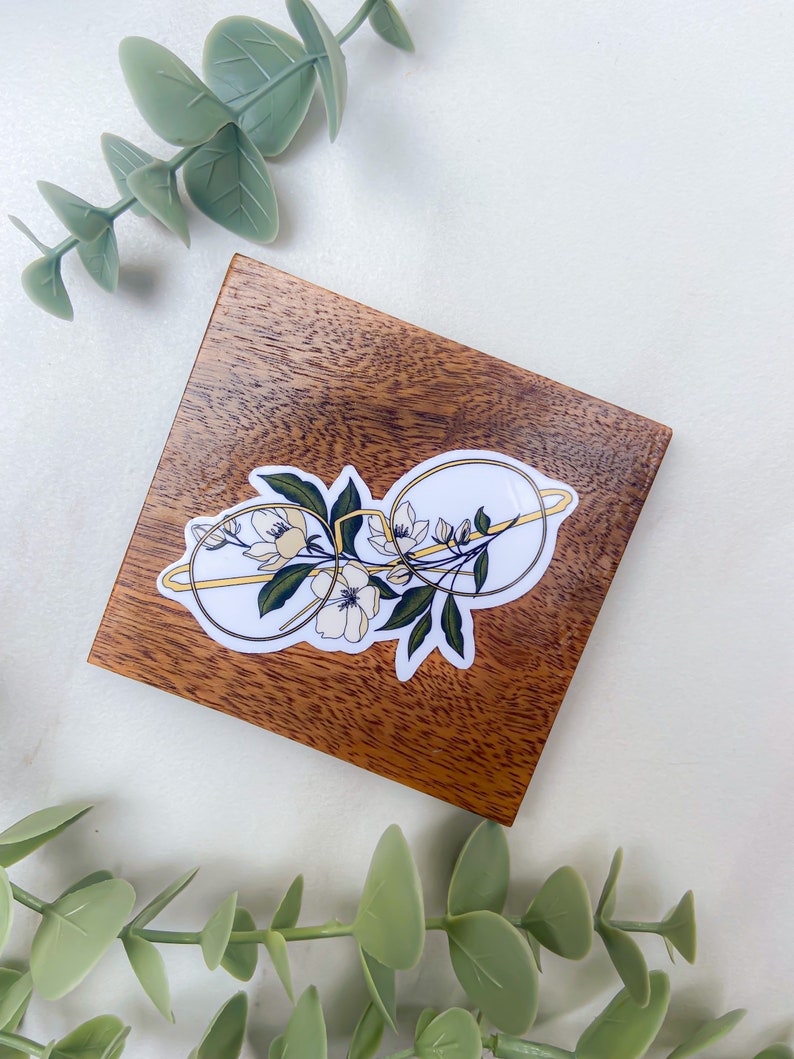 Aesthetic Floral Glass Sticker L Floral Sticker L Vintages - Etsy