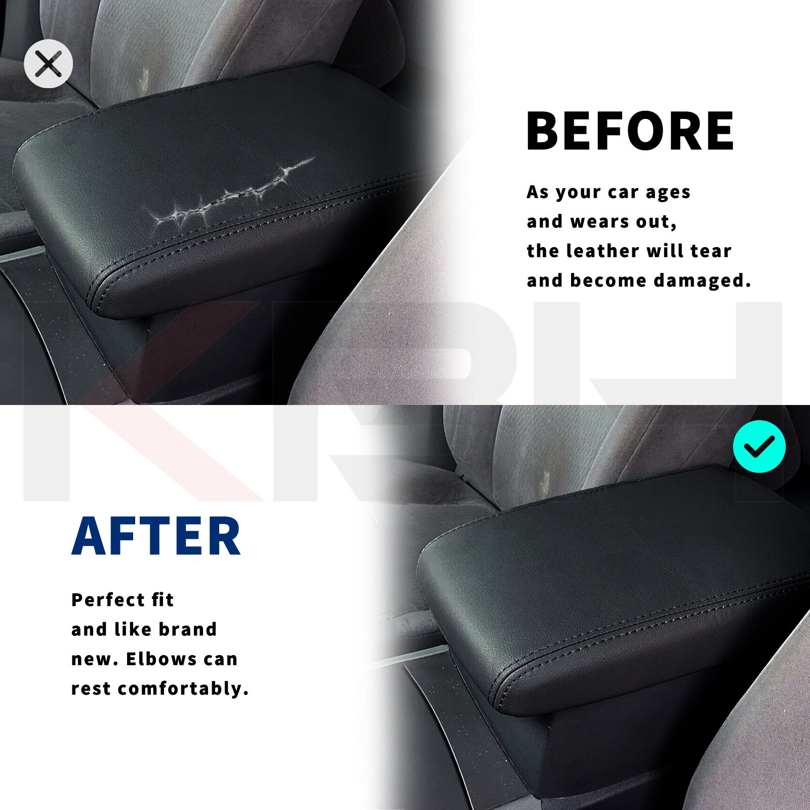 Fits Toyota Highlander 2008-2013 Vinyl Leather Center Console Lid ...